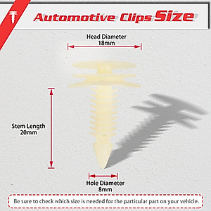 OTUAYAUTO 94-99 S10 50PCS Front Door Trim Panel Retainer Clips, Replaces GM: 10153057 Replacement for Chevy Buick GMC - Car Fasteners Clips for GM 8mm Hole