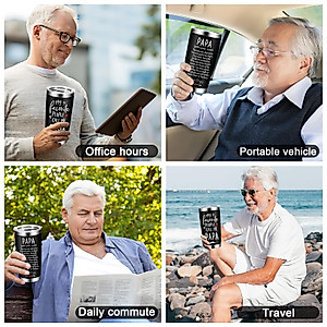Papa Christmas Gifts from Grandkids Granddaughter Grandson Grandpa Birthday Gifts Idea for Granddad Grandfather Best Papa Ever Gifts for Father's Day Gift My Favorite Papa Tumbler + Socks (20oz Black)