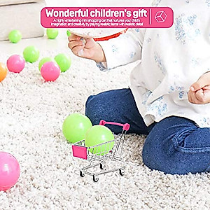 HNYYZL Bestsupplier Mini Supermarket Handcart, 4 Pcs Mini Metal Shopping Utility Cart Mode Storage Toy