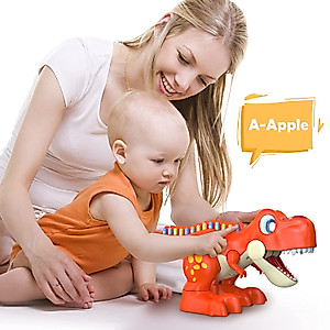 Baby Dinosaur Musical Toys 6-12-18 Months，Toddler Music Dinosaur Toy, Animal Push Toys for Toddlers 1-3, 26 Key Light and Sound Toys