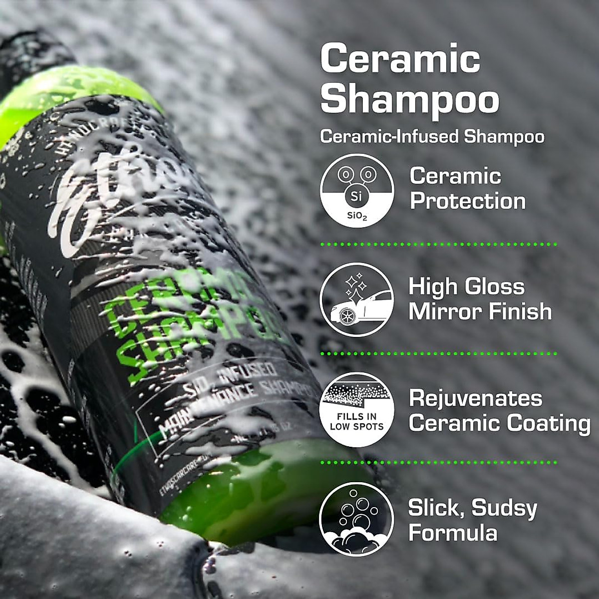Ceramic Car Shampoo - Car Wash For Ceramic Coatings - Adds Hydrophobic Protection | Enhances Ceramic Coatings, Waxes Or Sealants | Incredible Shine