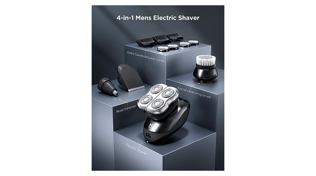 Limural 4-in-1 Electric Rotary Head Shaver for Men