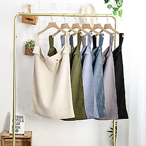 Linen Hanging Laundry Bag, 100% Linen Over The Door Laundry Hamper with Buttons and Zipper, Space Saving Door Hampers for Laundry Dirty Clothes Home Travel, Linen