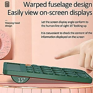 VEWINGL Standard Calculator 12 Digit,with Timers and Alarm Clock,Calculator with Large LCD Display for Office,School,Home & Business Use,Automatic Sleep,with Battery(Green)