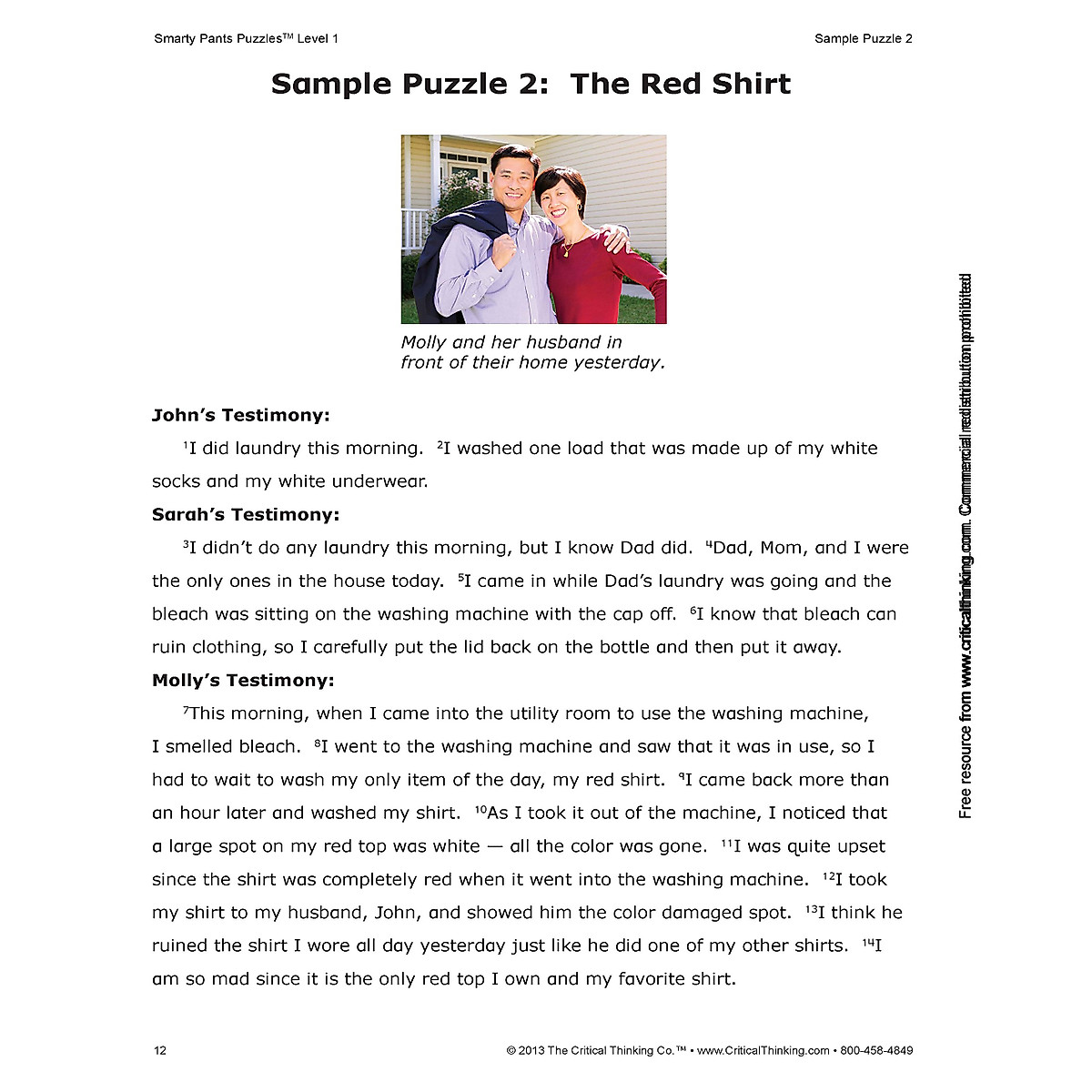 Smarty Pants Puzzles Level 1, Grades 3-12+