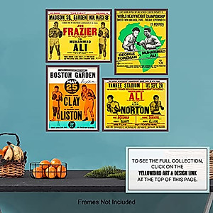 Muhammad Ali Wall Art Poster Set - Bar Wall Decor - Gym Wall Decor - Motivational Sports Decor - African American Wall Art - Man Cave Decor - Boxing Posters- Gifts for Men Boys - Black Art