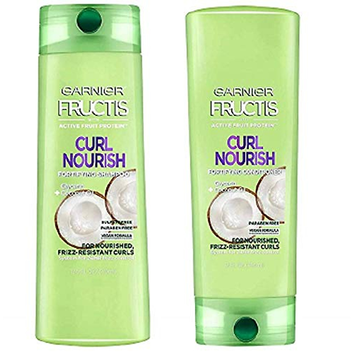 Garnier Fructis Triple Nutrition Curl Nourish Bundle: Shampoo and Conditioner, 13 Fl Oz