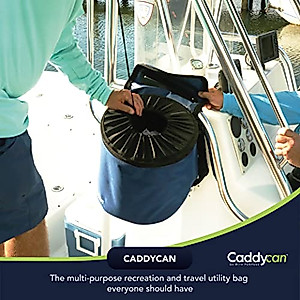 Caddycan - Portable Trash Can for Boating | Tough and Durable Storage Bag for Use with Kayaking, Camping, Hiking, Beach, Fishing | Collapsible, Multi-Purpose, Standard Size, Marine Blue