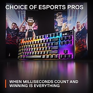 SteelSeries Apex Pro TKL HyperMagnetic Gaming Keyboard - World's Fastest Keyboard - Adjustable Actuation - Esports Tenkeyless - OLED Screen - RGB - PBT Keycaps - USB-C