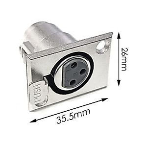 XLR 3-Pin Female Jack Socket Audio Speaker Panel Mount Connector Adapter for Microphone 4pcs