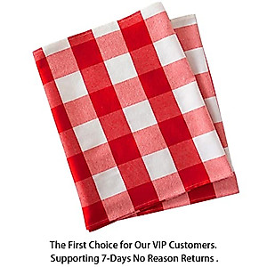 ShinyBeauty Buffalo Check Table Runner 13''x108'' Red and White Cotton Checkered Table Runner Buffalo Plaid Table Cover for Family Dinners Plaid Table Runner for Farmhouse