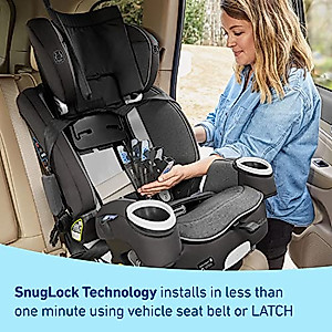 Graco 4Ever DLX SnugLock Grow 4-in-1 Car Seat | 10 Years of Use with 1 Car Seat, Featuring Easy Installation and Expandable Backrest (Maison)