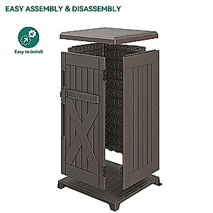 YITAHOME 60 Gallon Large Package Delivery and Storage Box with Lockable Secure, Double-Wall Resin Outdoor Package Delivery and Waterproof Deck Box for Porch, Curbside, 8.5 Cubic feet, Brown