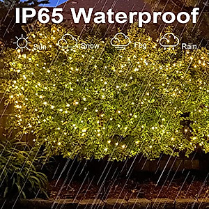 Solar String Light, 2 Pack Solar Fairy Lights Solar Christmas Lights Solar Powered Lights with 8 Working Modes, 66FT 200 LED Decorative Lights for Garden, Patio, Christmas Tree, Party Warm White