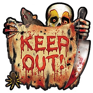 Amscan Creepy Carnival Cutout Halloween Trick or Treat Party Decoration, 10 1/2", Multicolor