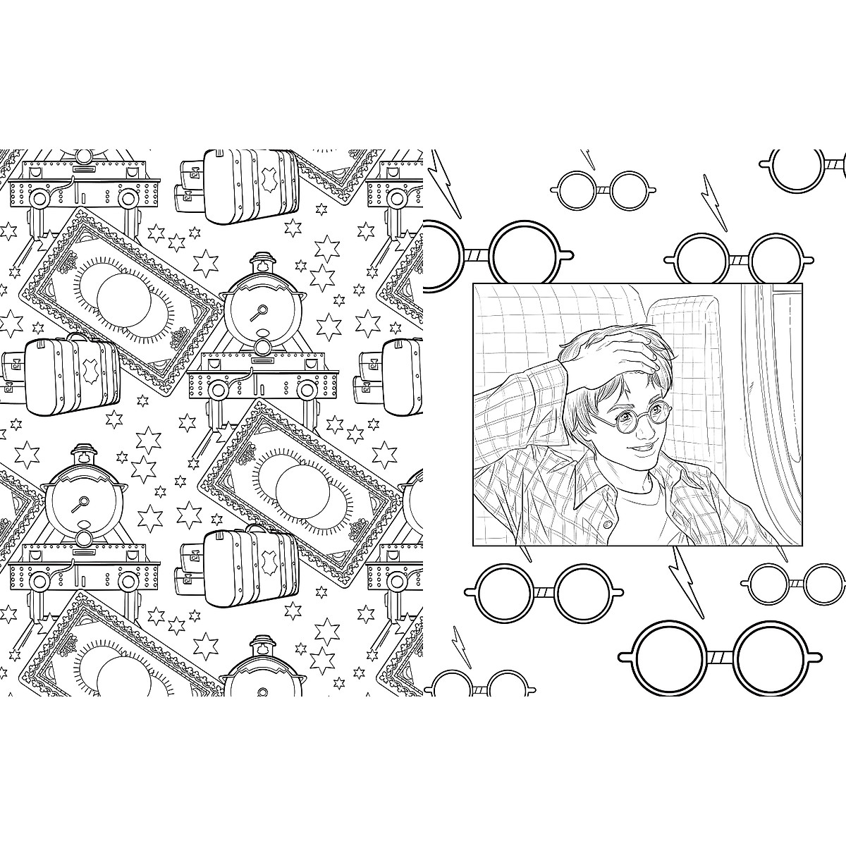 Harry Potter Coloring Books Set - Bundle with 2 Harry Potter Advanced Coloring Books Plus Bookmark | Harry Potter Coloring Books for Kids Ages 8-12