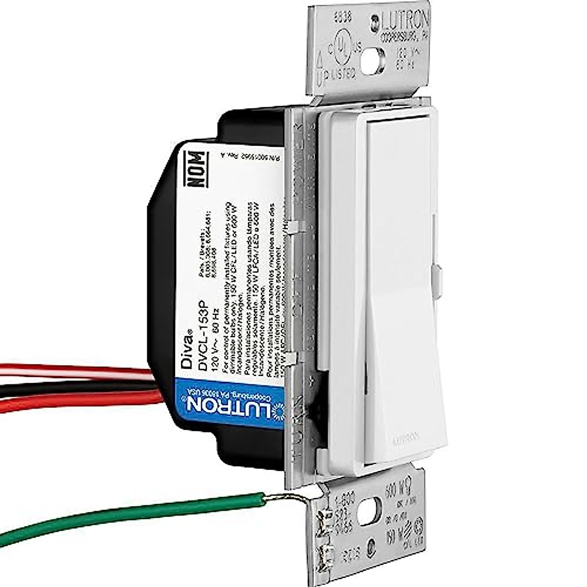 Lutron Diva LED+ Dimmer Switch for Dimmable LED, Halogen and Incandescent Bulbs, 150W/Single-Pole or 3-Way, DVSCCL-153P-PD, Palladium