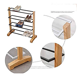 ANMMBER Shoe Rack Multi-Layer Wrought Iron Simple Doorway Home Minimalist Creative Solid Wood Storage Rack Rack (Size : 76cm high)
