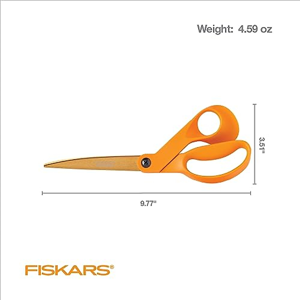 Fiskars 9 Inch Serrated Titanium Nitride Shop Shears (12-96536984),Orange