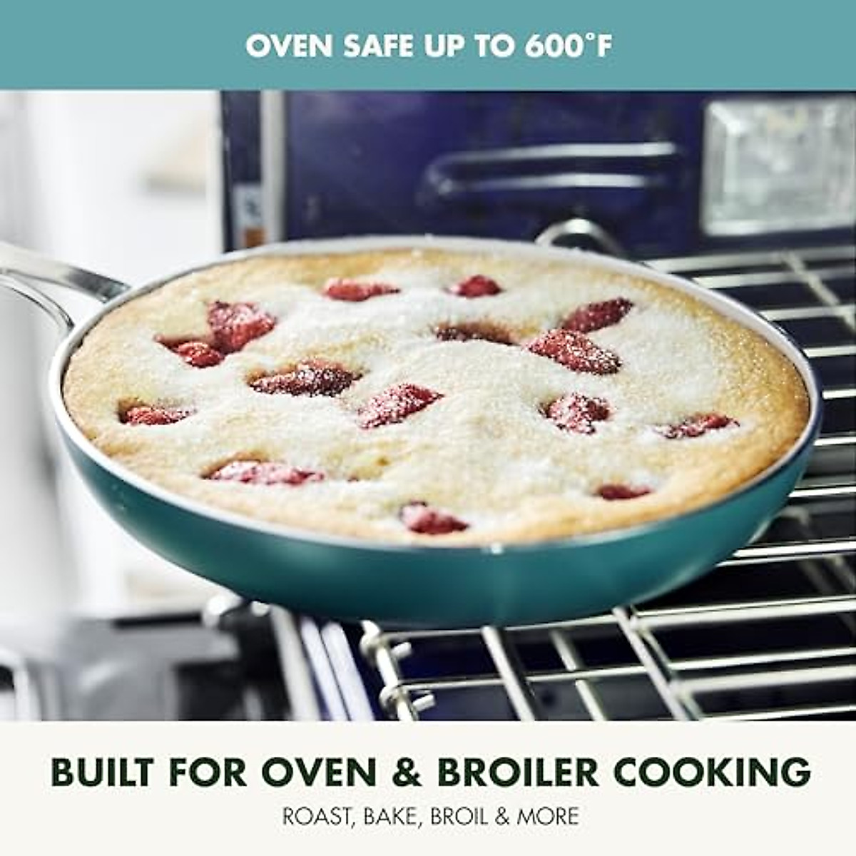 GreenPan Nova 8" Frying Pan Skillet, Oprah’s Favorite Things 2024, Ceramic Nonstick Cookware, PFAS Free, Toxin-Free, Induction Suitable, Dishwasher & Oven Safe, Durable, Easy Clean, Deep Teal