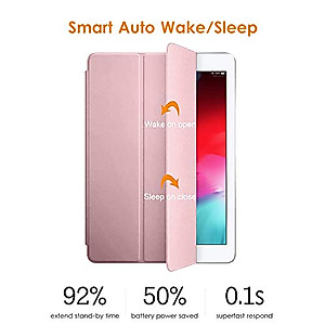 DTTO iPad 9.7 Case 2018 iPad 6th Generation Case / 2017 iPad 5th Generation Case, Slim Fit Lightweight Smart Cover with Soft TPU Back Case for iPad 9.7 2018/2017 [Auto Sleep/Wake] - Rose Gold