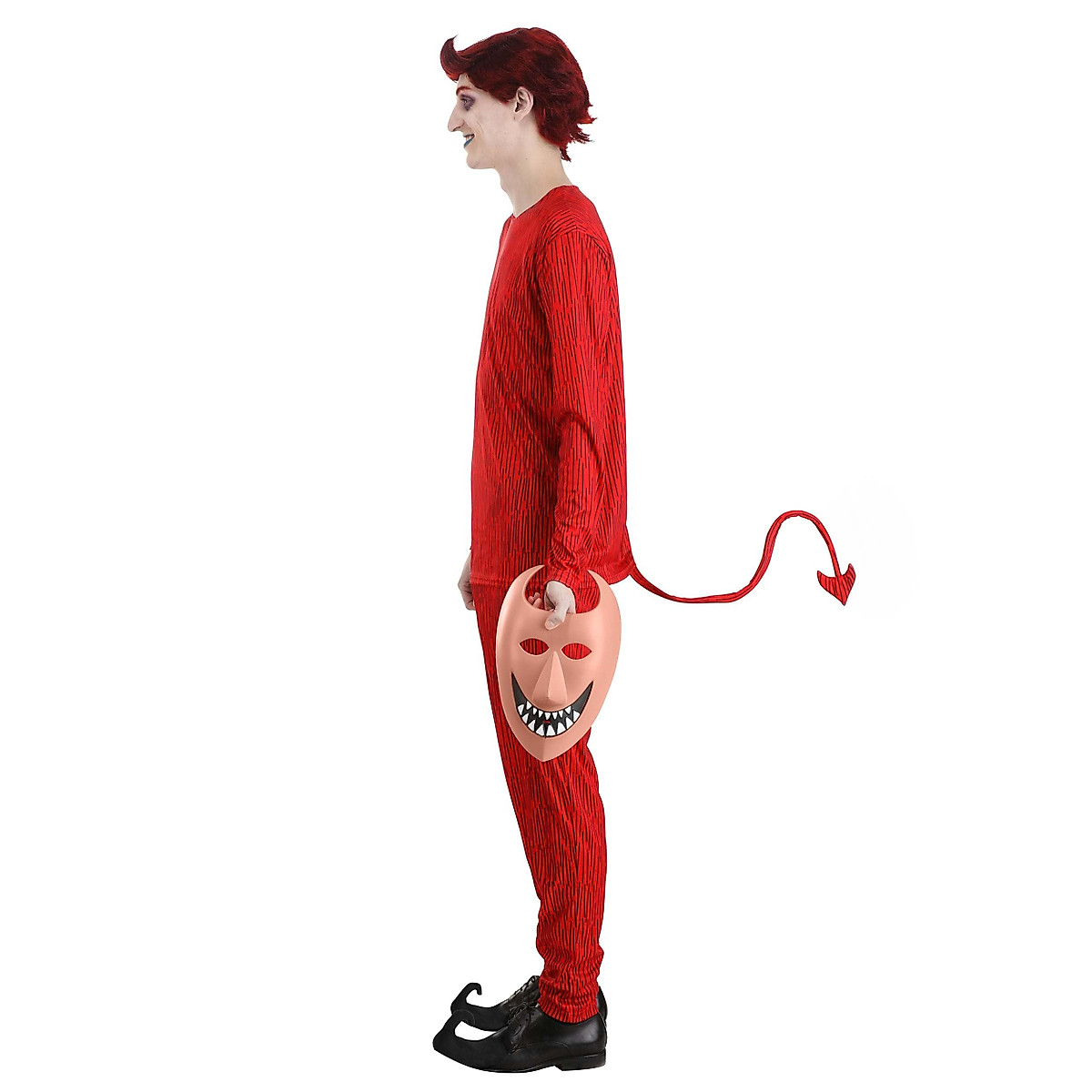 Adult Disney Lock Costume | Mens Nightmare Before Christmas Oogie Boogie's Gang Devilish Trick or Treater Full Outfit Large Red
