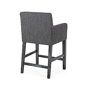 Christopher Knight Home Armga Upholstered 26 inch Counter Stool - Charcoal/Gray