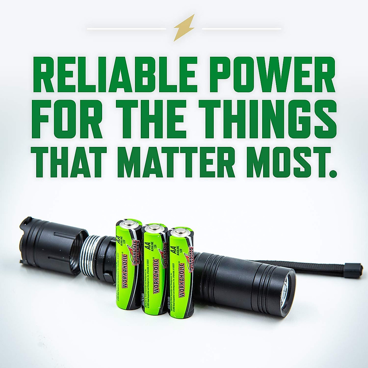 Interstate Batteries AAA Alkaline Battery (24 Pack) All-Purpose 1.5V High Performance Batteries - Workaholic (DRY0075)