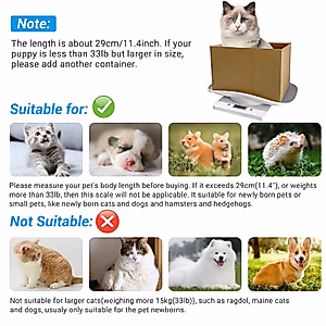 Digital Small Animals Scales for Weighing with Tape Measure, Puppy Whelping Scale Weigh Your Kitten, Rabbit with High Precision, Multifunction Electronic Baby Scales for Small Dogs