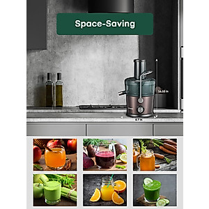 FOHERE Juicer Machines,1200W Max Power Centrifugal Juicer Extractor with 3-inch Wide feed chute & Anti-Drip for Fruit and Vegetable, 2-Speed Setting, Easy to Clean with Brush, Stainless Steel, 800W