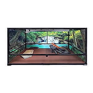 Reptile Habitat Background; Rain Forest with Waterfall, for 36Lx24Wx18H Terrarium, 3-Sided Wraparound