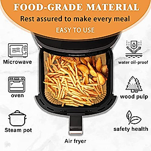 Air Fryer Disposable Paper Liners, 120 Pcs Square Parchment Cooking Non-Stick Liner for Airfryer, Microwave Oven, Frying Pan, 6.3 Inch Oil-proof Air Fryers Filters Sheet for 2 3 4 4.5 Qt Baking Basket