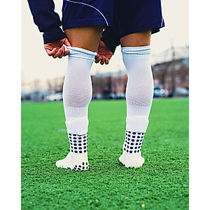 The Grip Sock Youth Socks, Soccer Socks Kids, Anti Slip Soccer Socks, Trampoline Socks, Non Slip Football Grip Socks, Kids socks 4 pk Kids ages 4-10 (White)