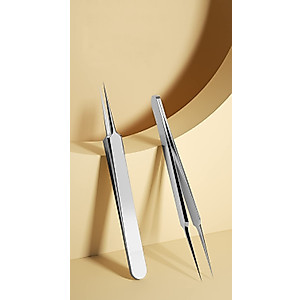 ericotry 1Pcs Stainless Steel Pointed Tweezers Ingrown Hair Tweezer Blackhead Remover Splinter Tweezer