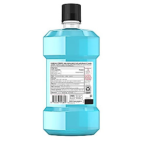 Listerine Gum Therapy Antiplaque & Anti-Gingivitis Mouthwash, Antiseptic Oral Rinse to Help Reverse Signs of Early Gingivitis Like Bleeding Gums, with Menthol & Thymol, Glacier Mint, 1 L Pack of 2