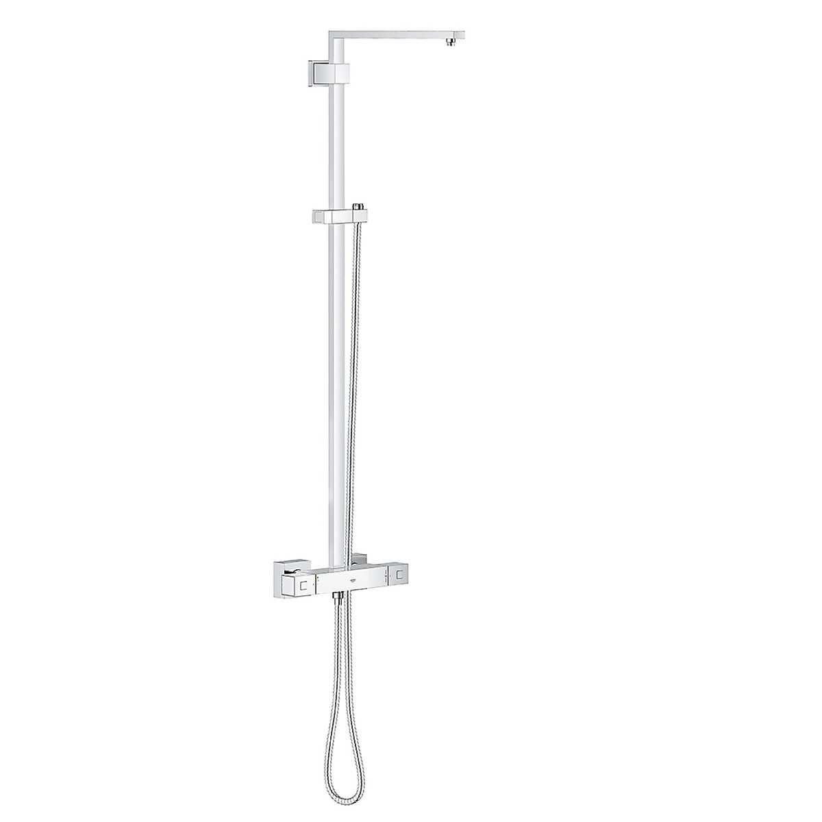 Grohe 26420000 Euphoria Cube Shower System with Thermostat for Wall Mount, Starlight Chrome