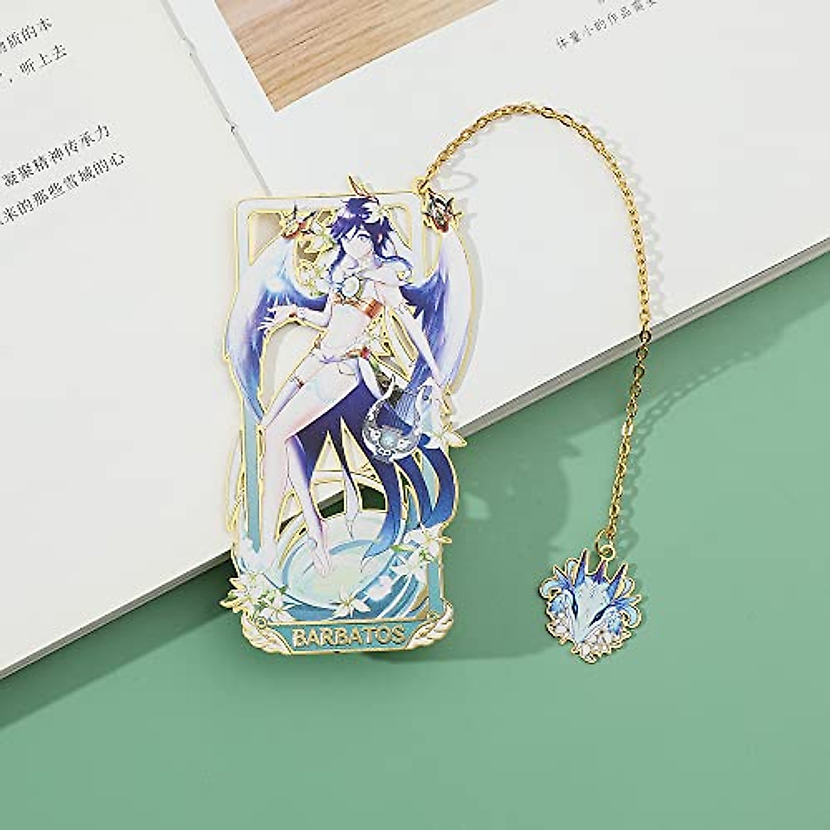 Eddie Munson Genshin Impact Metal Bookmarks - TARTAGLIA Anime Figure Design - Gift for Book Lovers and Game Fans (BARBATOS)