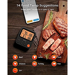 Govee Bluetooth Meat Thermometer, 230ft Range Wireless Grill Thermometer Remote Monitor with Temperature Probe Digital Grilling Thermometer with Smart Alerts for Smoker Cooking BBQ Kitchen Oven
