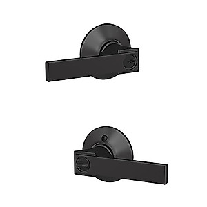 SCHLAGE F51A NBK 622 PLY Northbrook Lever with Plymouth Trim Keyed Entry Lock, Matte Black