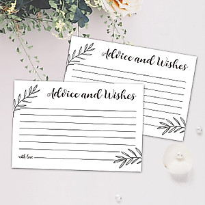 Advice and Wishes Cards, 50 Cards, for Wedding, New Mr and Mrs, Baby Shower, Retirement, Graduation, Anniversary (4inch x 6inch), White