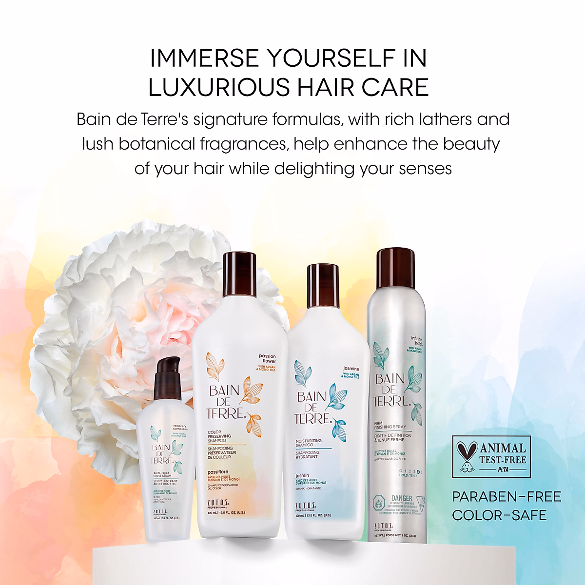 Bain de Terre Recovery Complex Anti-Frizz Silky Shine Reparative Serum | Eliminate Frizz & Create Instant Shine | Argan & Monoi Oils | Paraben Free | Color-Safe | 1.7 Fl Oz