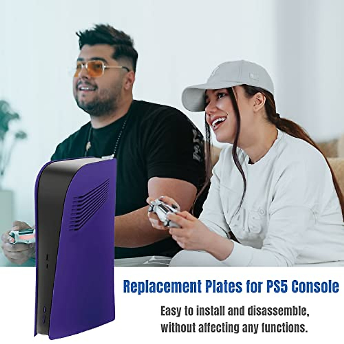 Digital Edition Face Plates with Cooling Vents Cover Skins Shell Panels for PS5 Console, Playstation 5 Accessories Faceplate Protective Replacement Plate (Digital Galactic Purple)