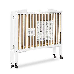 Dream On Me, Full Size 2-in-1 Folding Stationary Side Crib, White