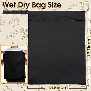 2 Pack Travel Laundry Bag,Large Wet Dry Bags,Waterproof Gym Laundry Bag,Washable Wet Bag for Swimsuit,Reusable Dirty Clothes Bag Swimsuit Bag with Handle for Gym Beach Wet Clothes Swimming Yoga,Black