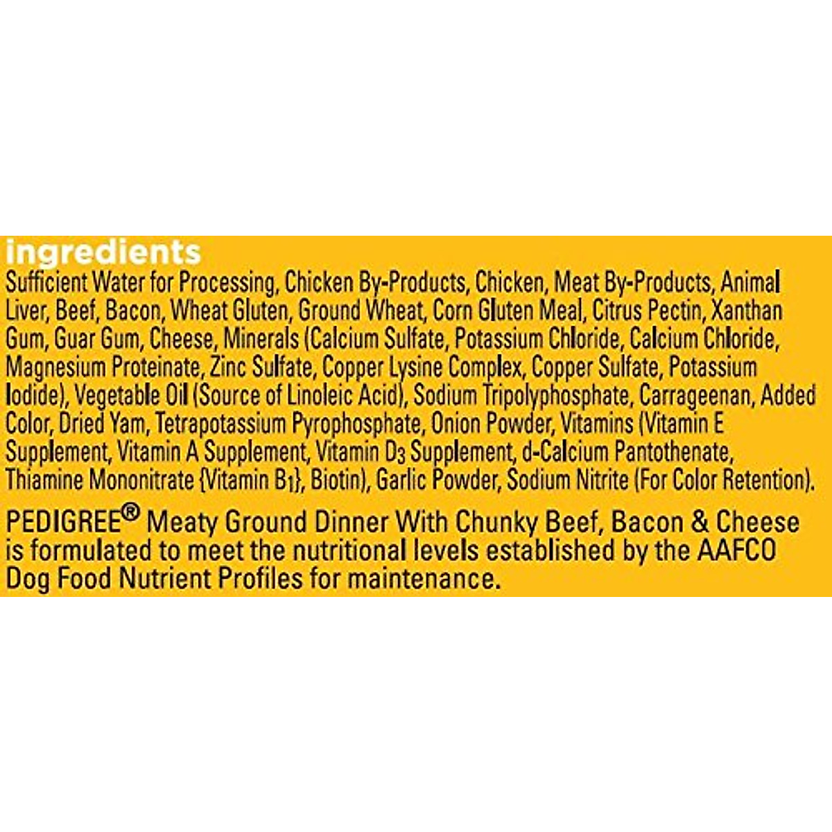Pedigree Meaty Ground Dinner Beef, Bacon & Cheese Canned Dog Food 13.2 Ounces (Four 6-Can Cases)