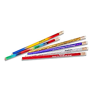 Pencil Guy Promotional Personalized Imprinted Glitz Round Pencils- 500 per box Purple