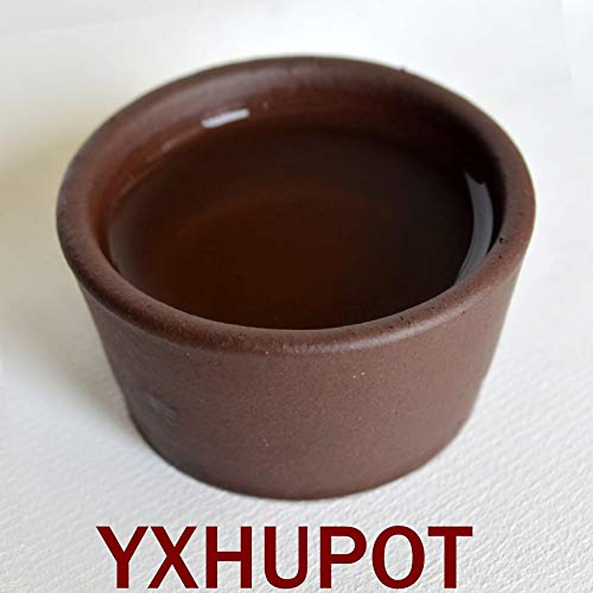 YXHUPOT 4pcs/Set Teacups Chinese Clay Zini Zisha Cup Kung Fu Tea (Dark Brown)