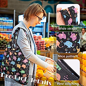 15 Pack Reusable Grocery Bags 50LBS Foldable Grocery Shopping Bags Nylon Tote Washable Bag with Handles Large Waterproof Tote()