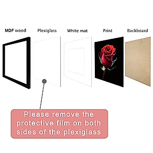 KZZLOL 20x20 Frame Black, Display Pictures 16x16 with Mat or 20x20 without Mat, Home Decor Wall Gallery Poster Picture Photo Frames-1PCS