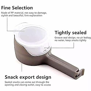 4PCS Food Bag Sealing Clip with Pour Spout, Versatile Food Clip with Spout, Chip Bag Clips, Bread Bag Clips, Oatmeal and Coffee Great Clips Bags for Kitchen (Mix)